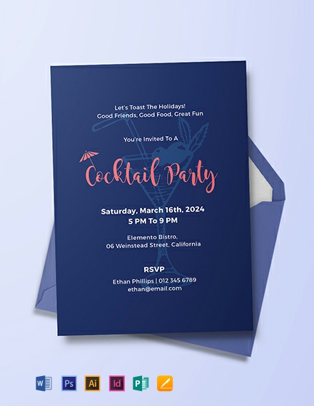 21+ Stunning Cocktail Party Invitation Templates & Designs! - Word, PSD, AI