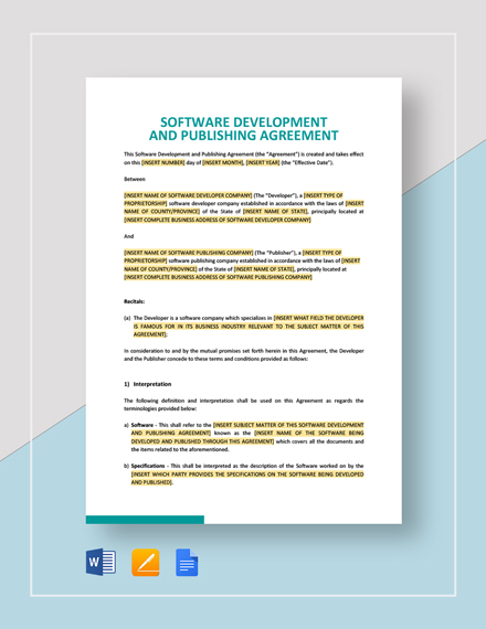 Development Agreement Template - 20+ Free Word, Excel, PDF Format Download