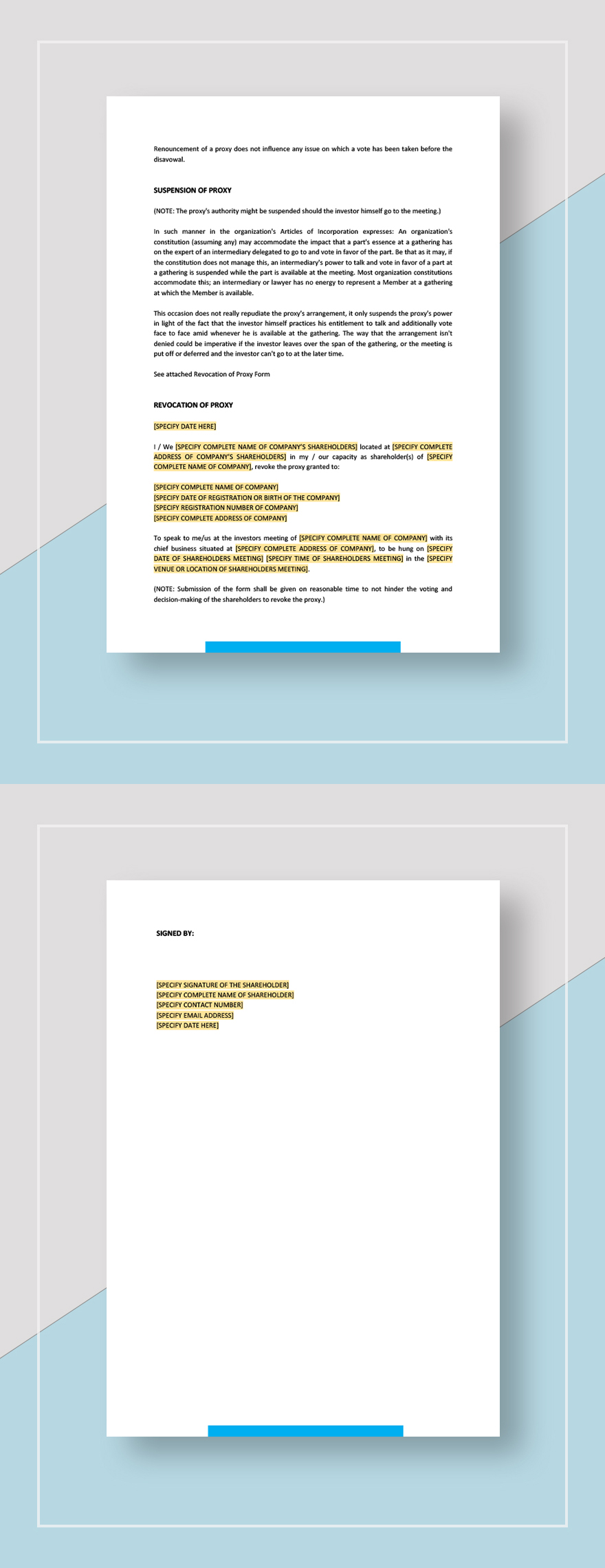 Proxy Revocation Template - Google Docs, Word, Apple Pages | Template.net