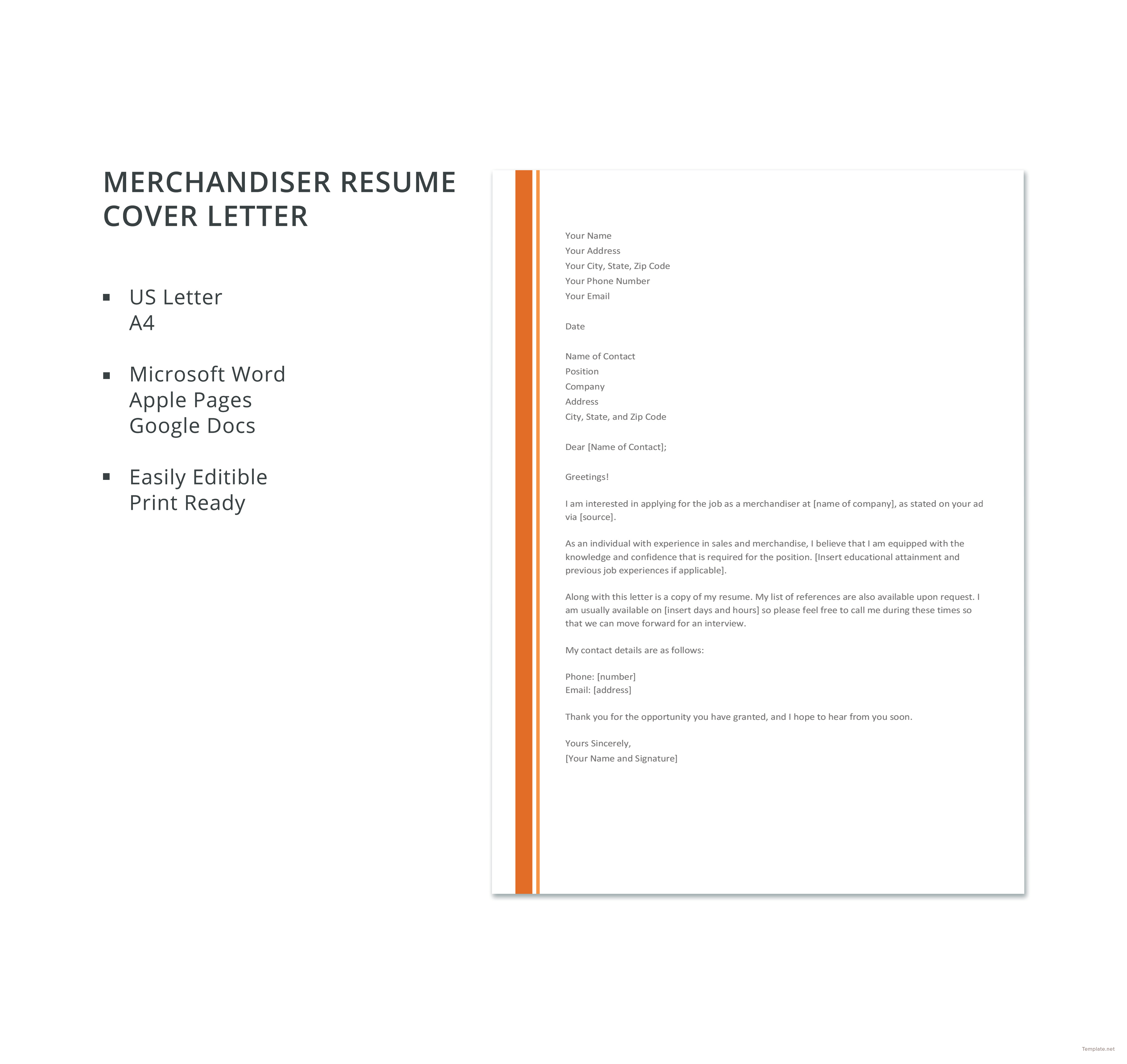 Free Merchandiser Resume Cover Letter Template In Microsoft Word Apple 