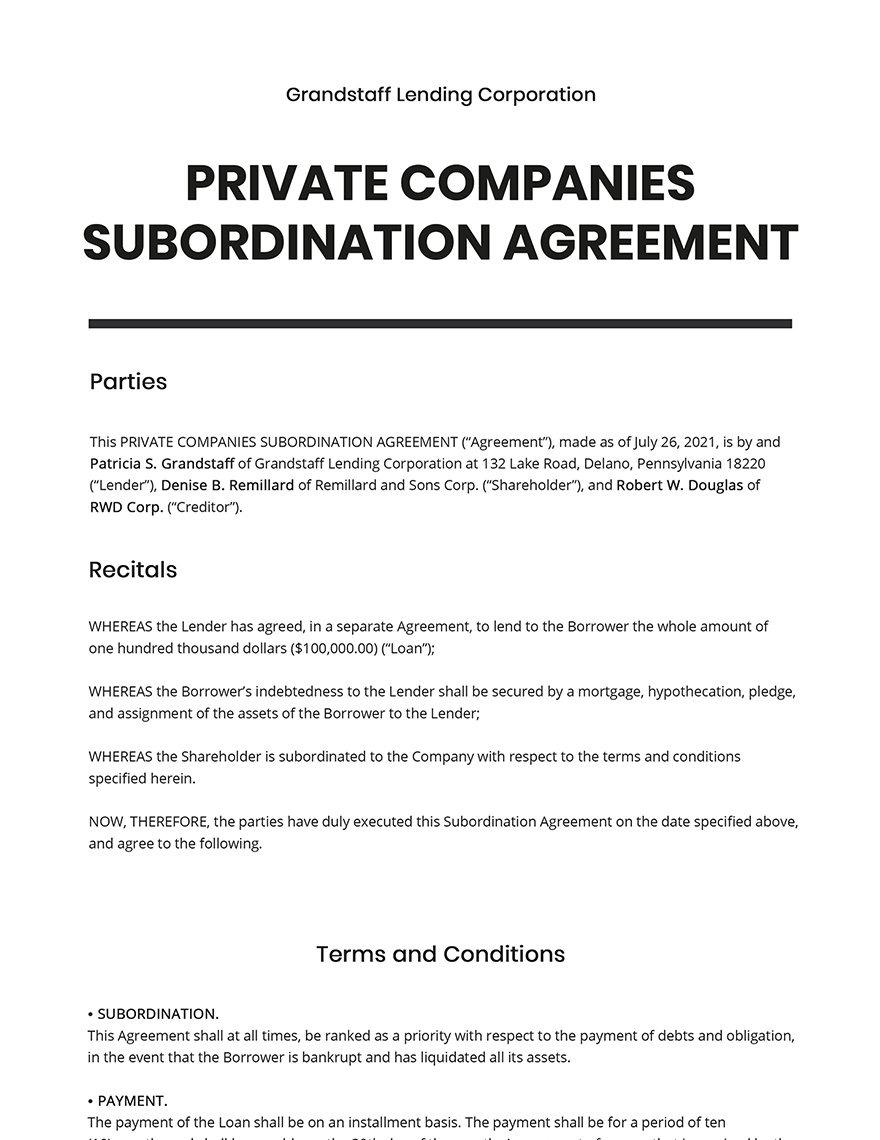 Private Lease Agreement Template - Google Docs, Word, Apple Pages | Template.net