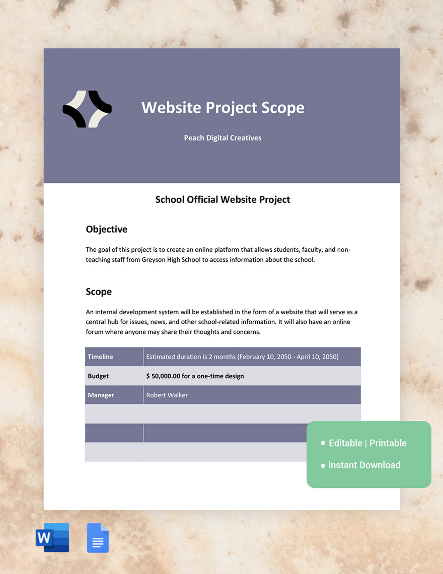 Construction Scope of Work Template - Download in Word, Google Docs ...