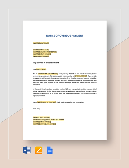 15 Payment Reminder Letter Templates PDF Google DOCS Apple Pages