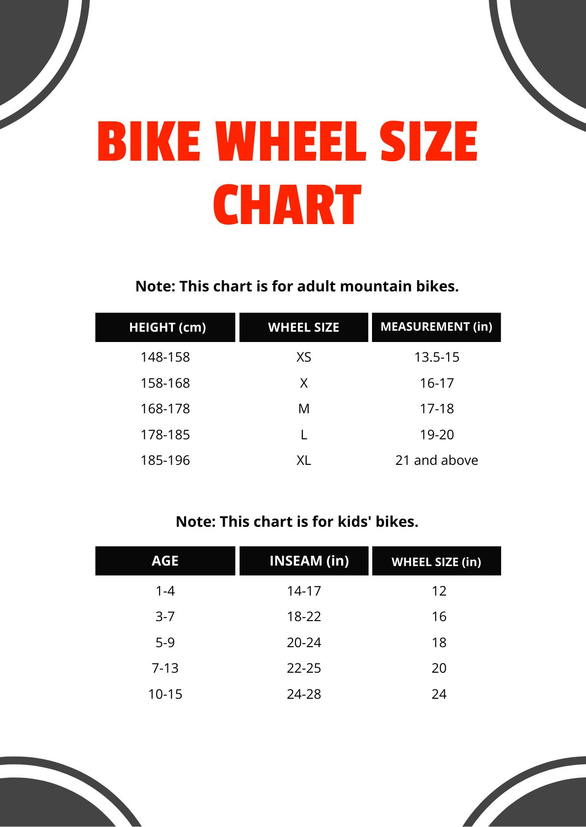 Cycle Wheel Sizes Online Cycle Wheel Sizes Online