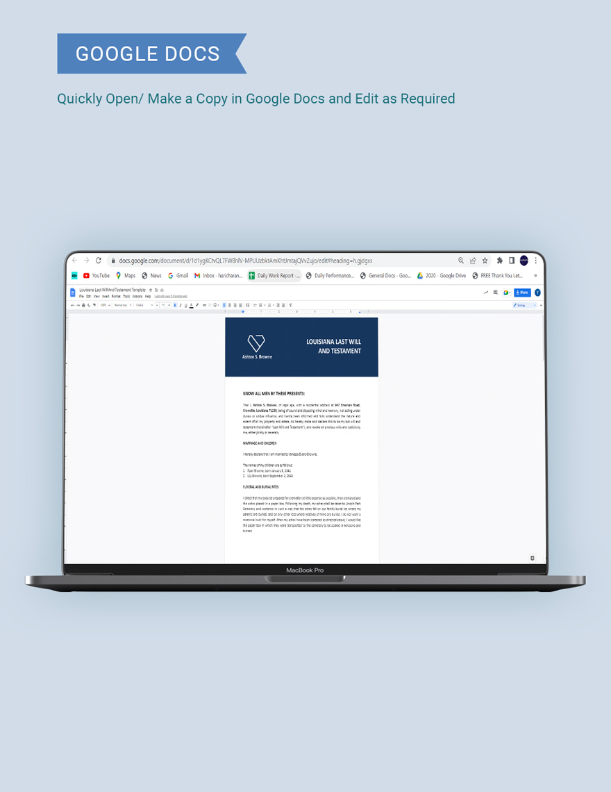 Louisiana Last Will And Testament Template Download In Word Google Docs Template