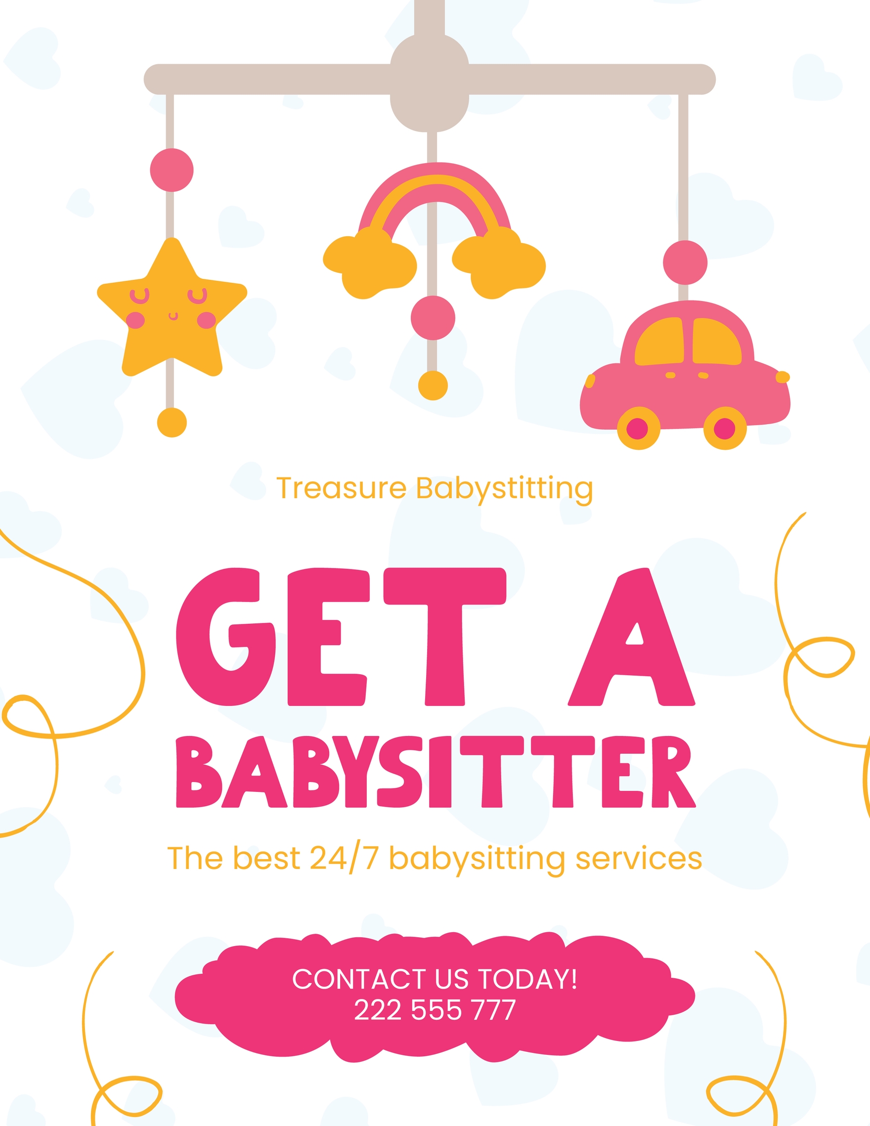 Babysitting Flyer Template Google Docs Illustrator InDesign Word 