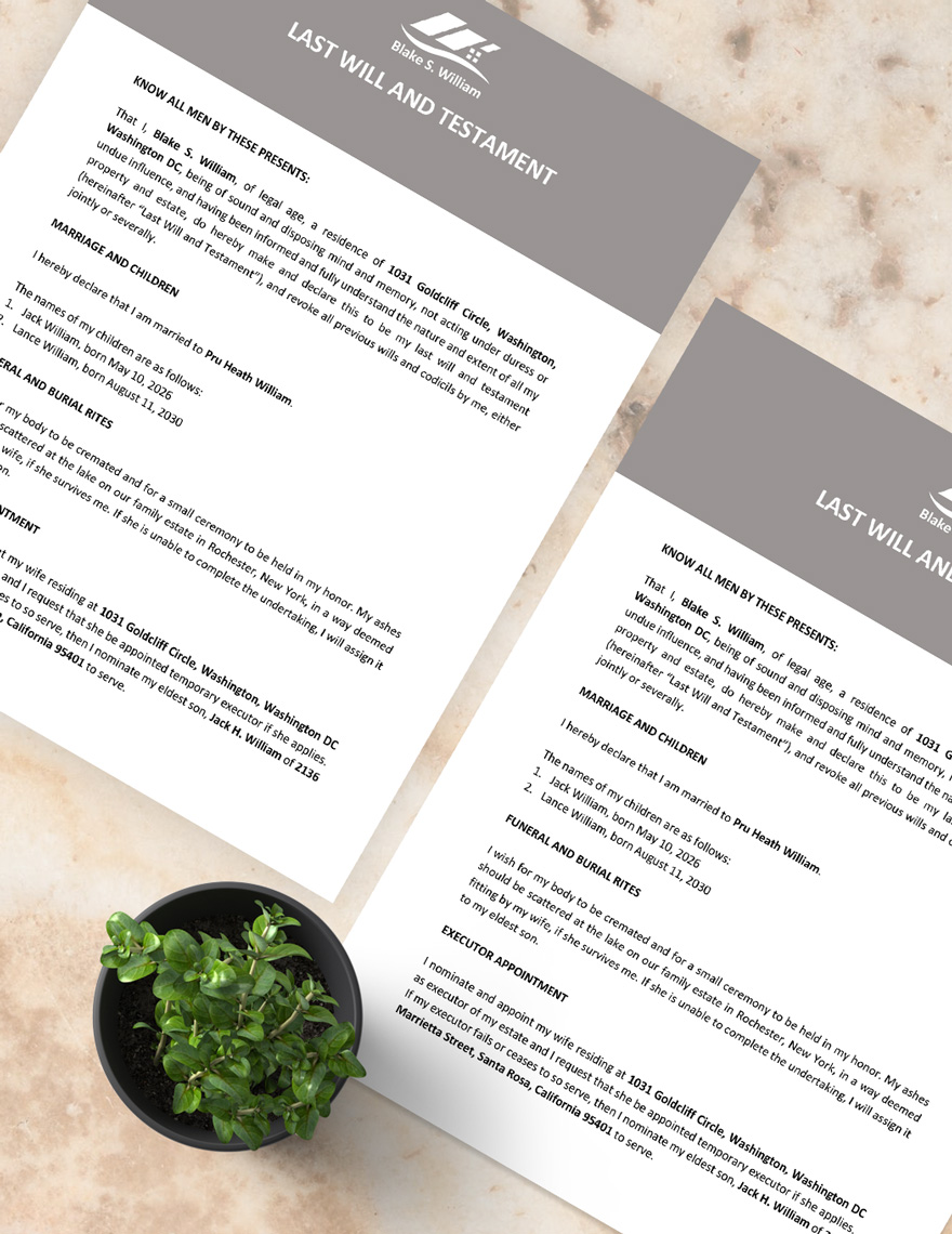 Free Blank Last Will And Testament Template Google Docs Word 