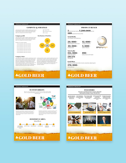 Product Media Kit Template - Illustrator, Word, Apple Pages, PSD ...