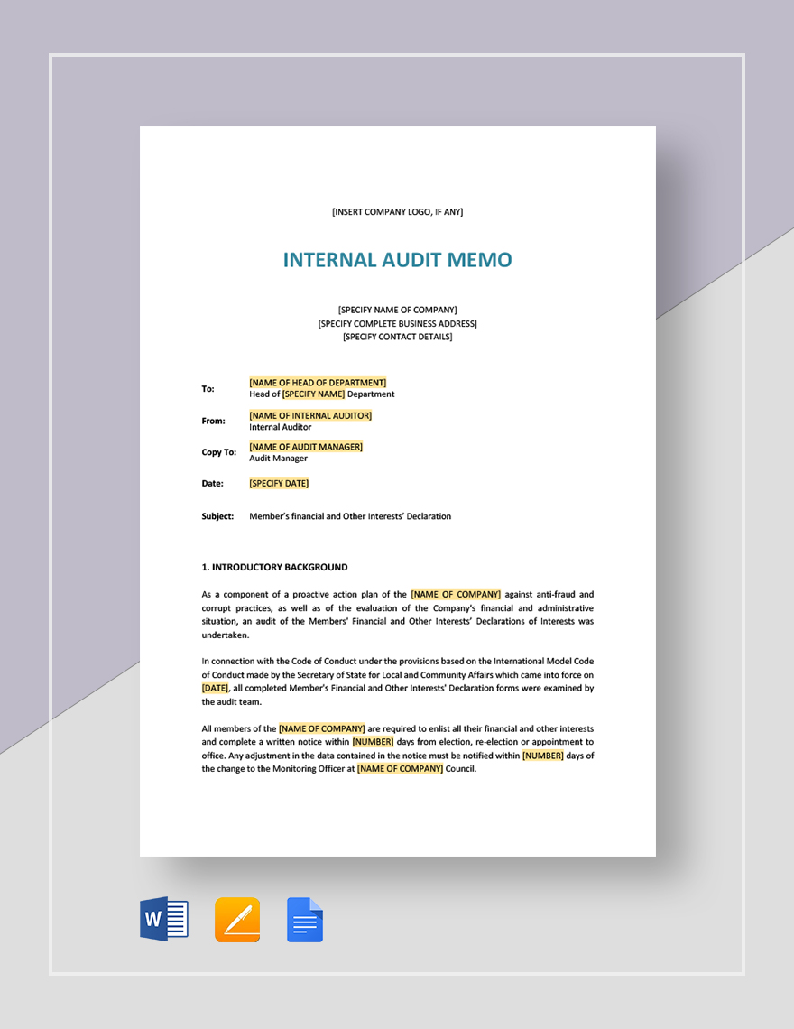 Internal Memo Template - Google Docs, Word, Apple Pages, PDF | Template.net