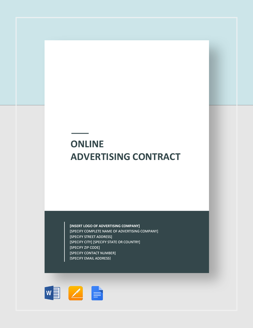 Online Advertising Contract Template Download In Word Google Docs 
