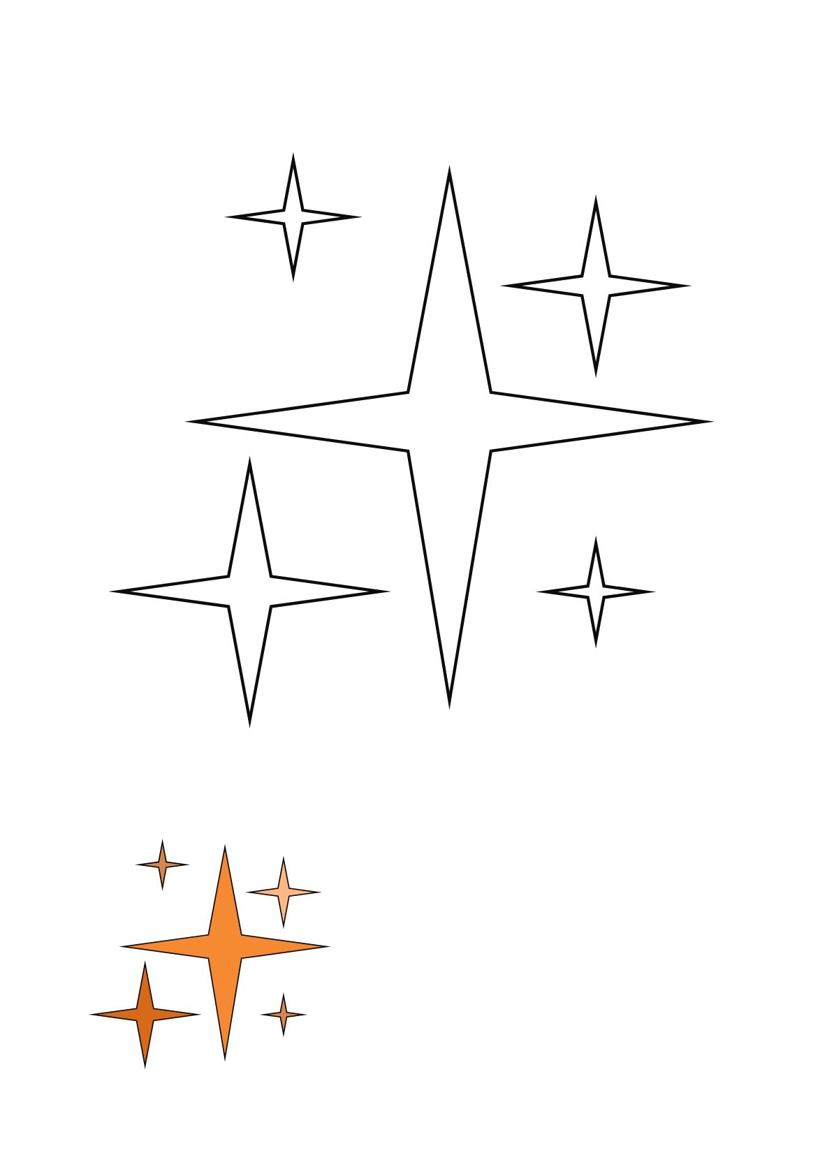 Free Star Sparkle coloring page - Download in PDF, JPG | Template.net