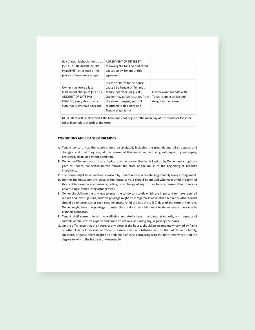House Rental Agreement Template - Google Docs, Word, Apple Pages ...