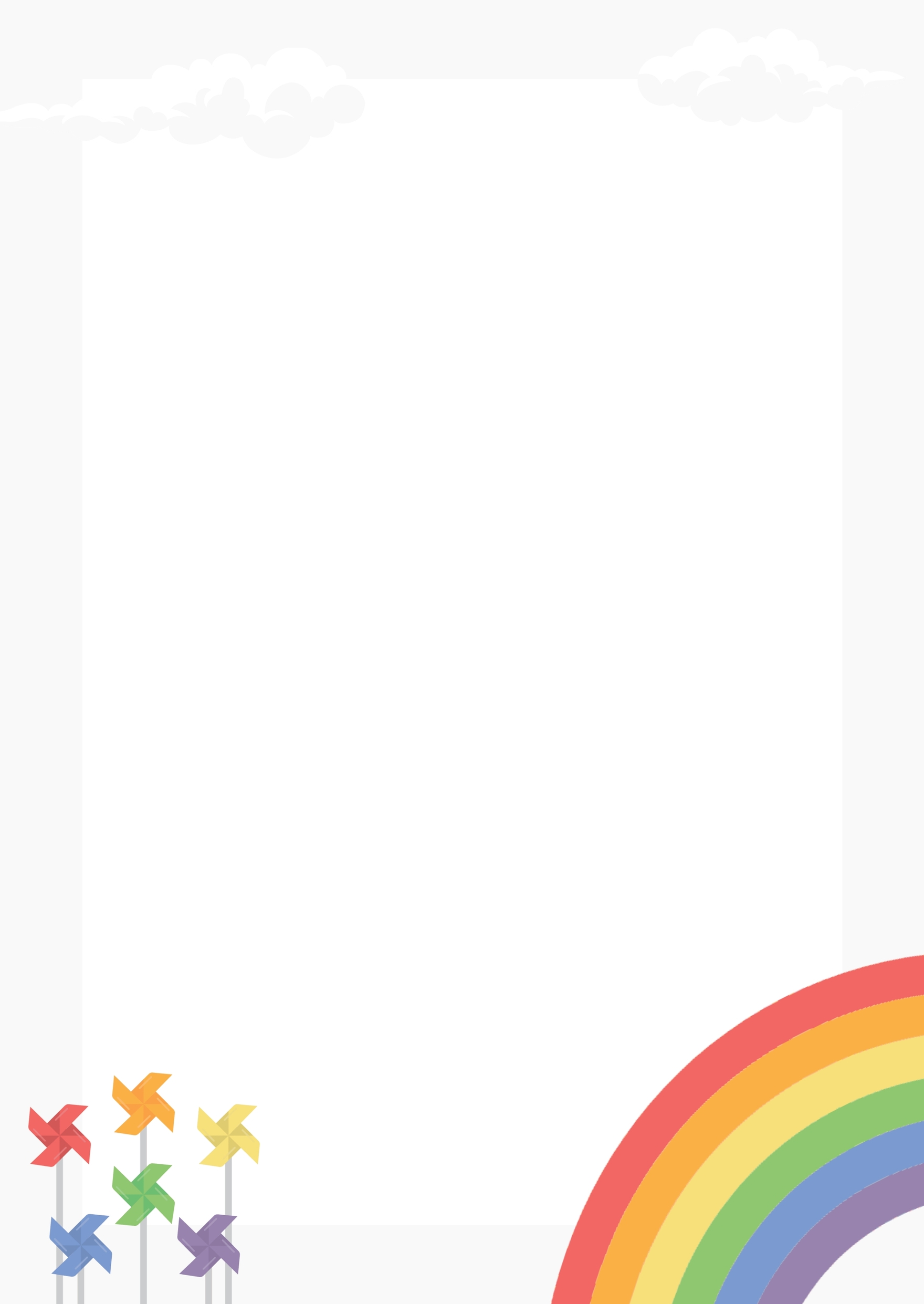 Rainbow Page Border Illustrator Word Template