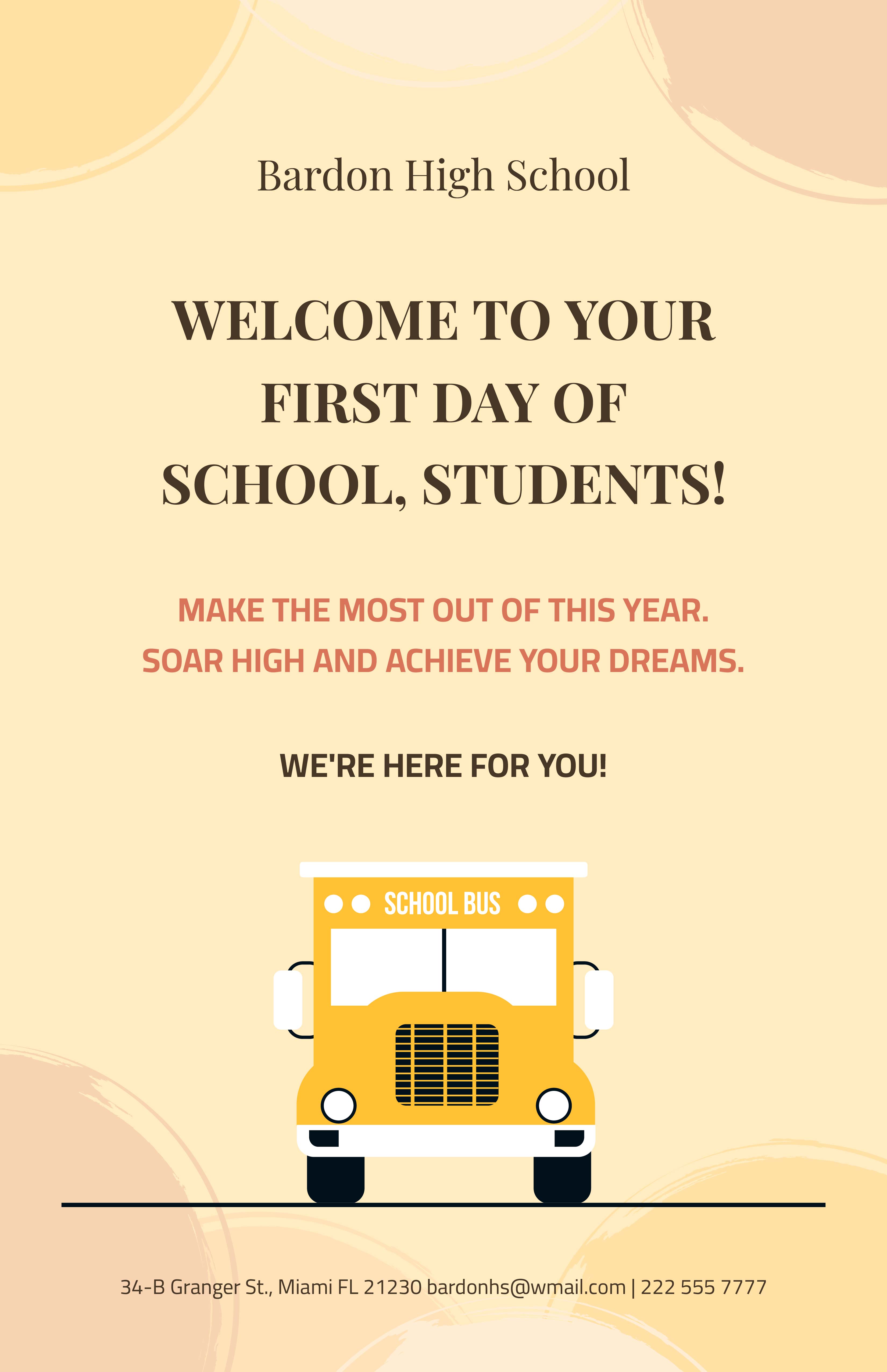 High School Back To School Poster Download In Word Google Docs