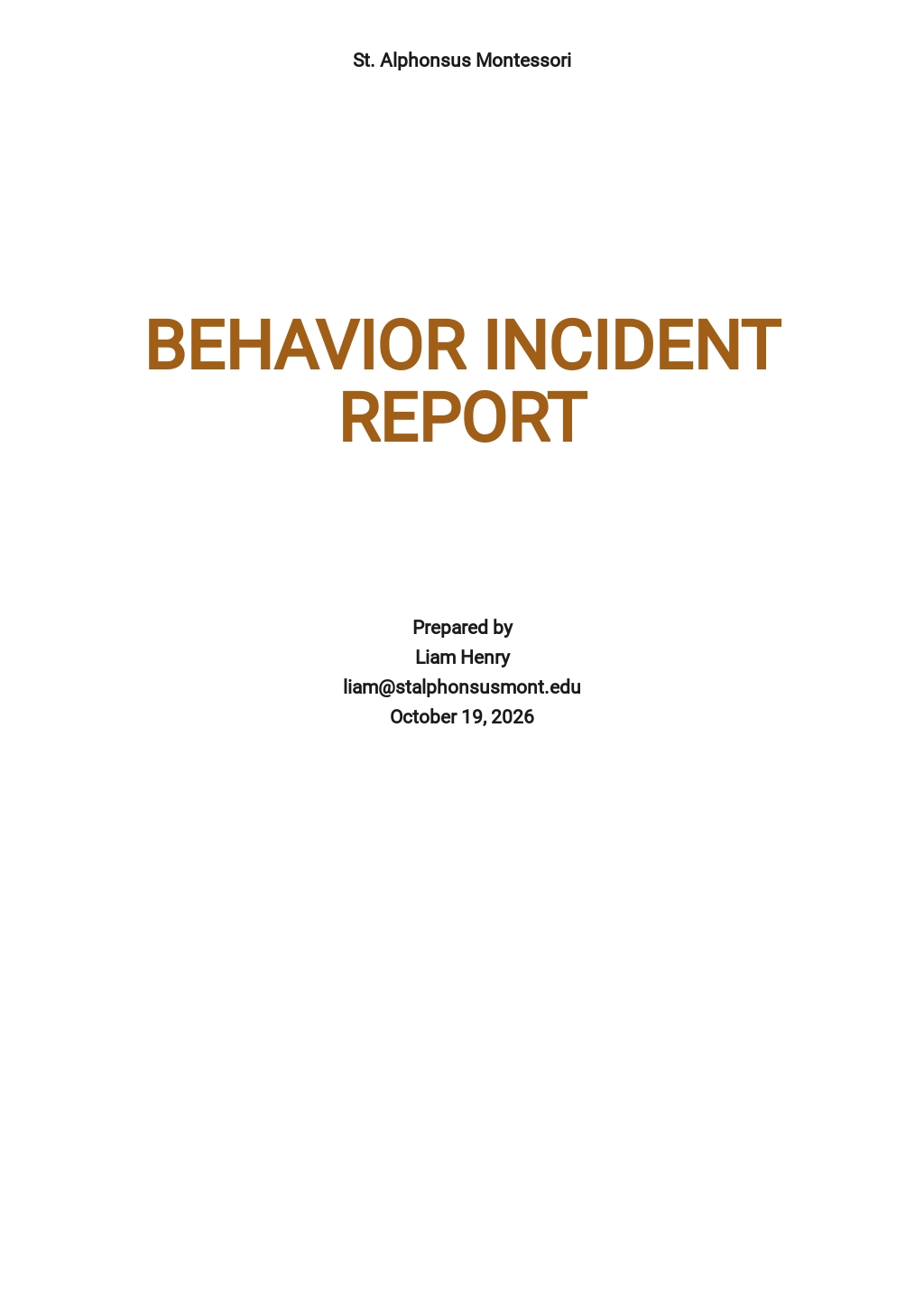 Workplace Incident Report Template [Free PDF] - Word | Apple Pages ...