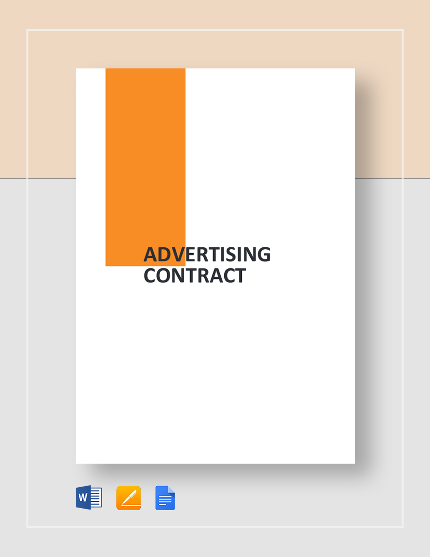 Advertising Contract Template Google Docs Word Apple Pages 