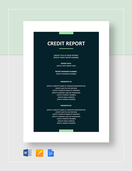 16+ Best Free Credit Report Templates - Free Word, PDF, Docs