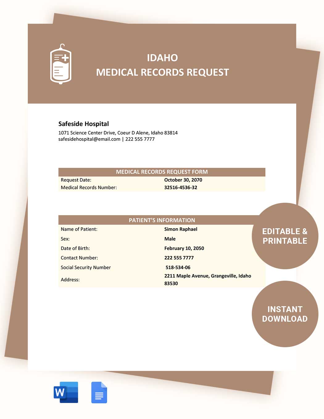 New Mexico Medical Records Request Template - Google Docs, Word ...