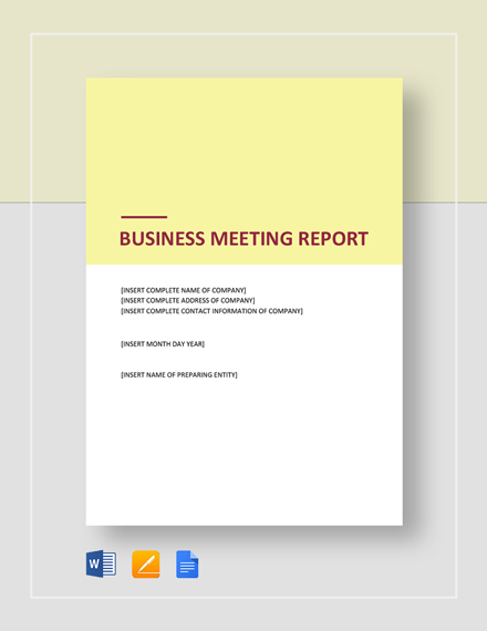 21+ Meeting Report Templates in Google Docs | MS Word | Apple Pages | PDF