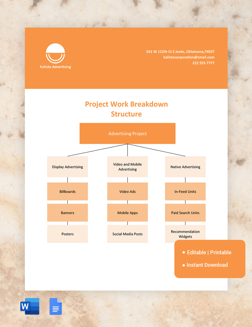 People And Project Management WBS Template - Google Docs, Word ...