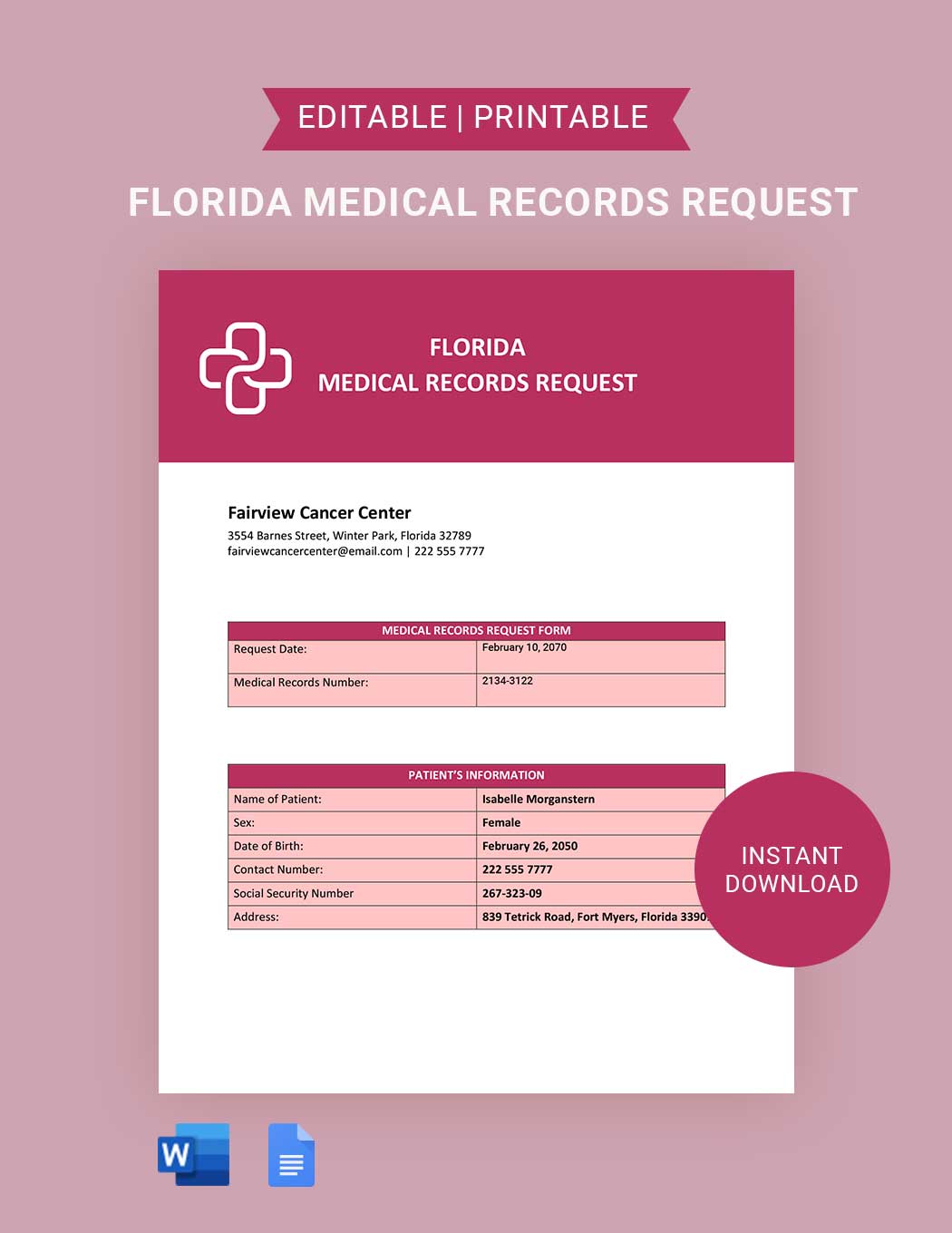 Arizona Medical Records Request Template - Google Docs, Word | Template.net
