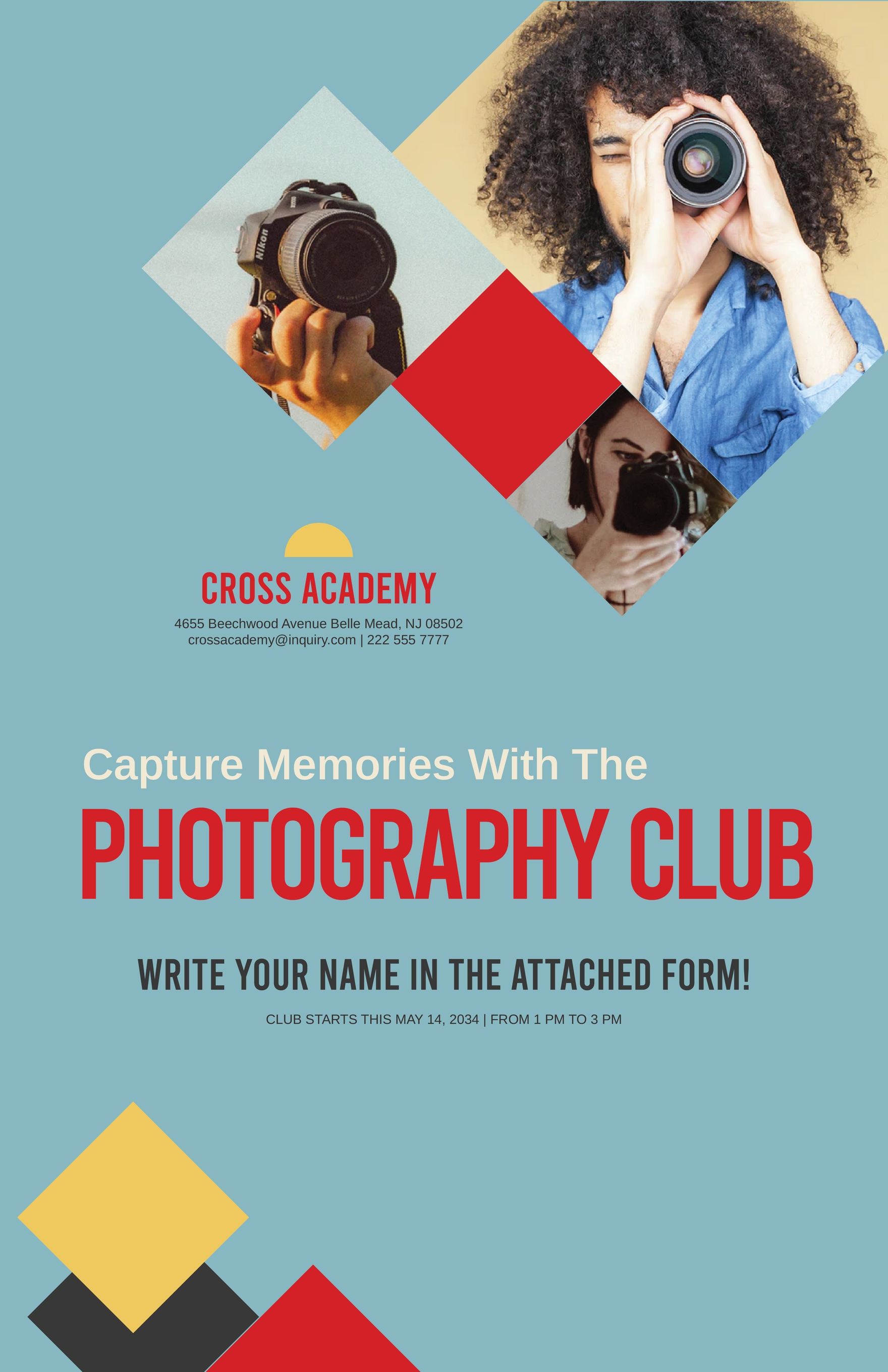 After School Club Poster Template Illustrator Word Apple Pages PSD 