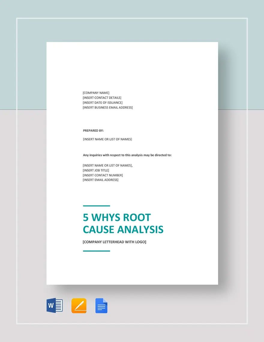 Editable Root Cause Analysis Templates In Word To Download Editable Root Cause Analysis Templates In Word To Download