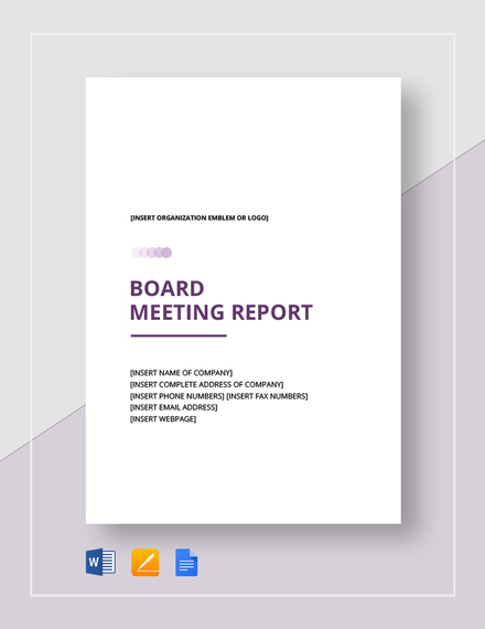 24+ Board Report Templates in PDF | MS Word | Apple Pages | Google Docs