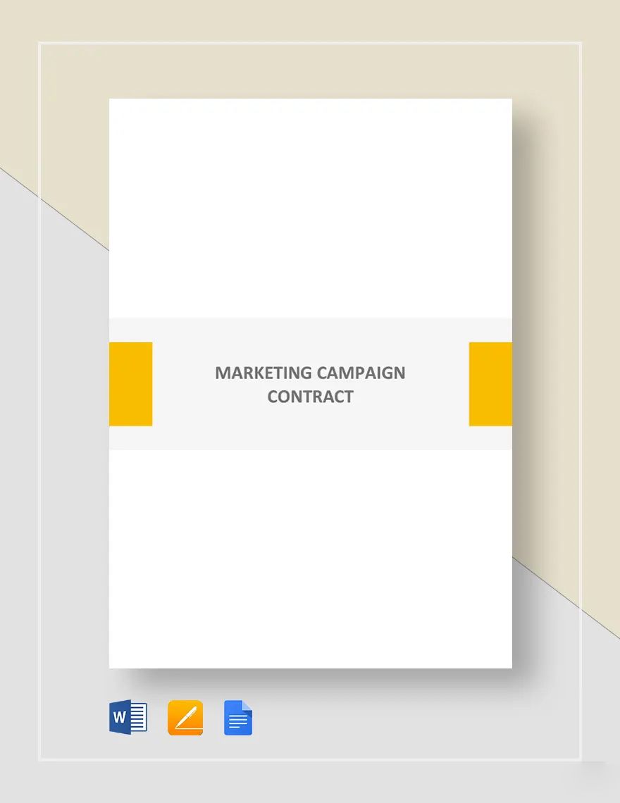 Sample Marketing Contract Template - Google Docs, Word, Apple Pages ...