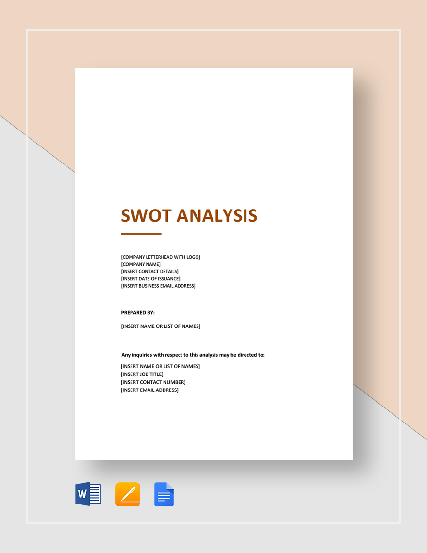 Simple SWOT Analysis Template Download In Word Google Docs Apple Pages Template