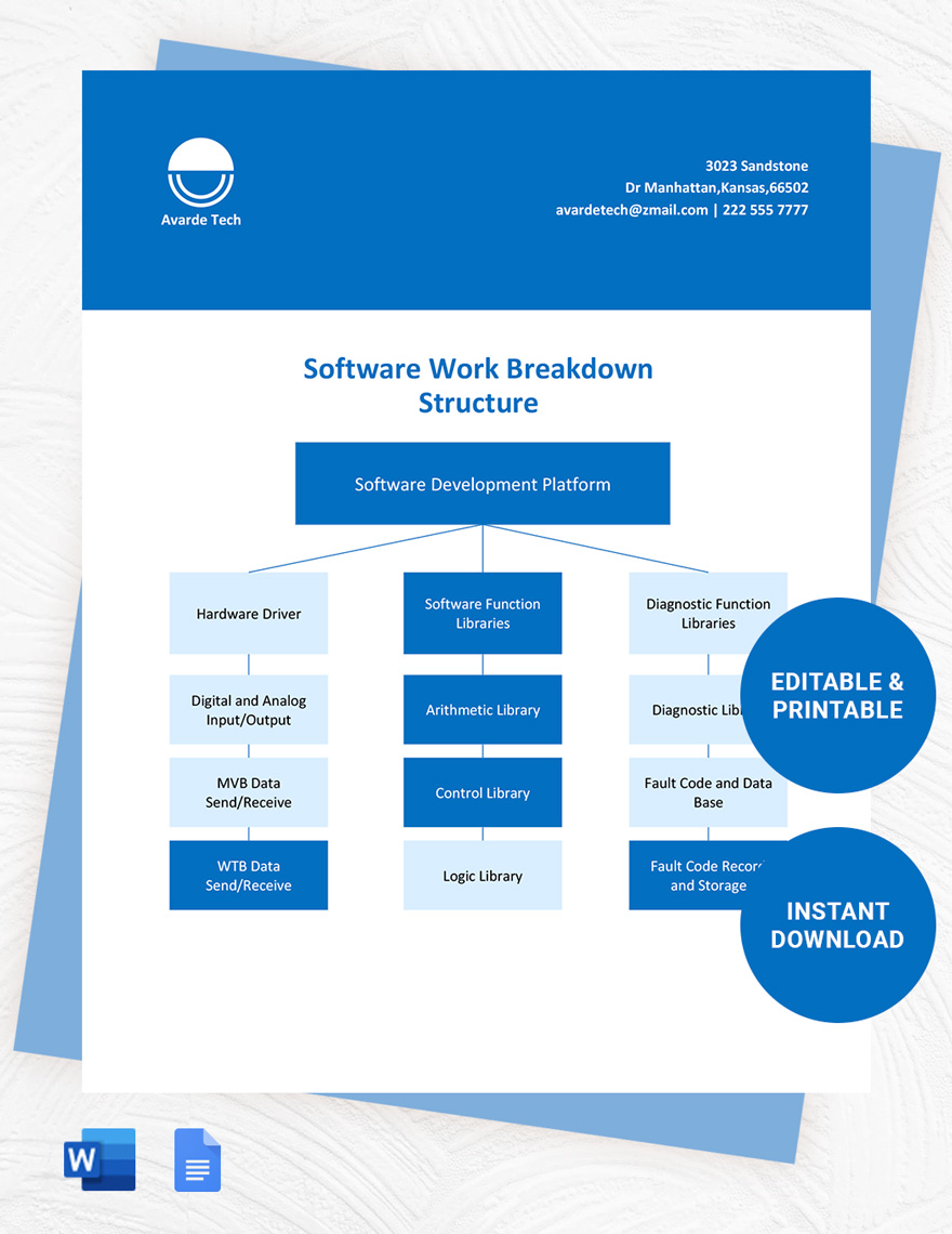 Construction Work Breakdown Structure Template Google Docs Word 