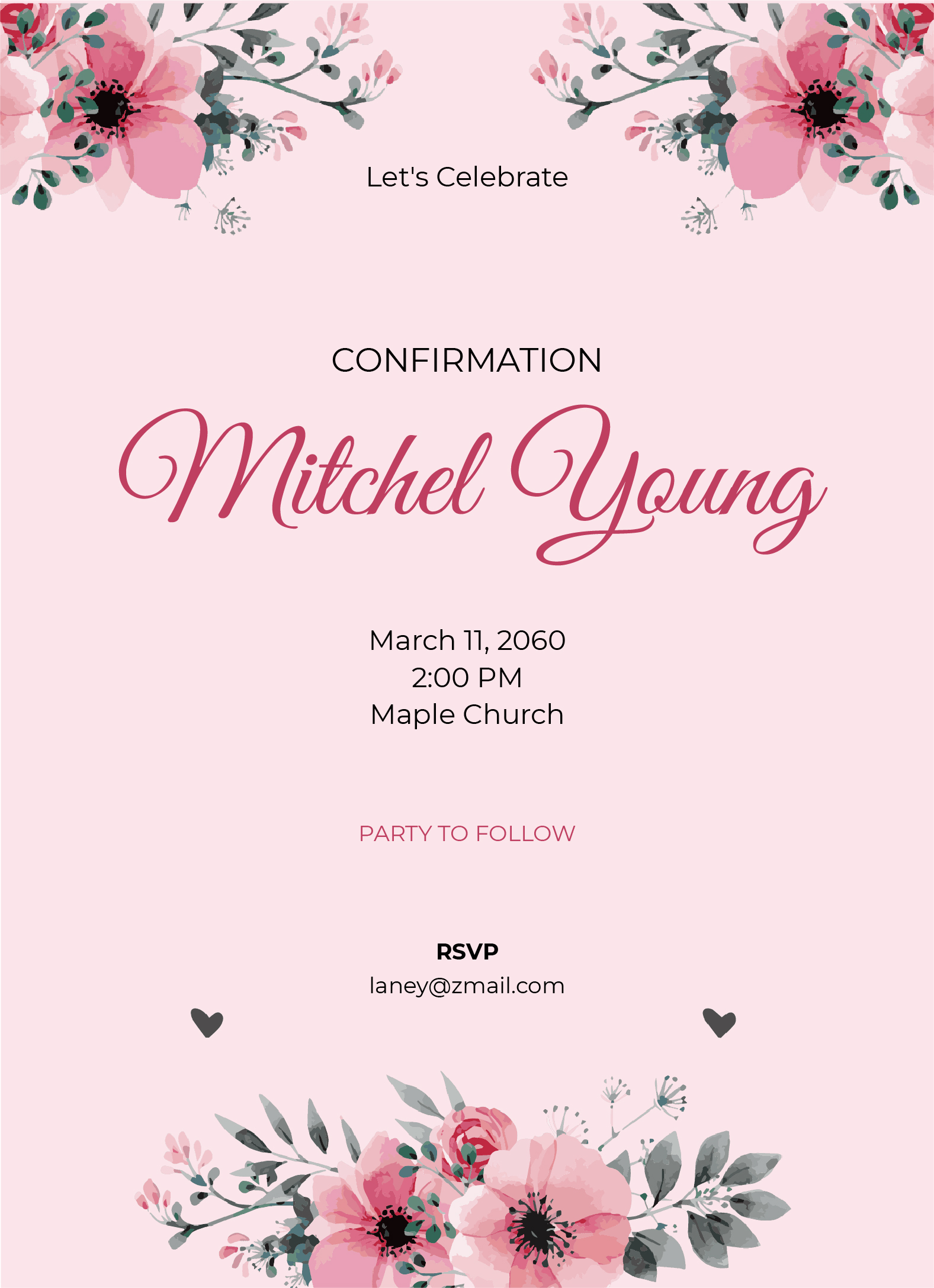 Downloadable Confirmation Invitation Template Free Printable Templates