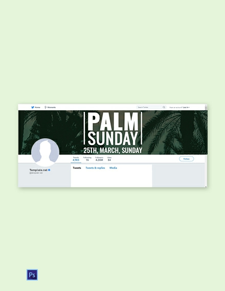 Free Palm Sunday Twitter Header Cover Template