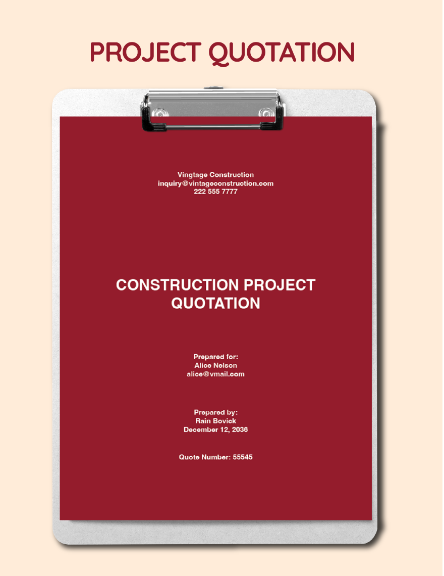 Project Quotation Template - Download in Word, Google Docs, Google ...