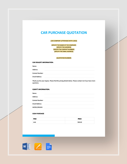 FREE Car Repair Quotation Template: Download 1+ Quotations in Microsoft ...
