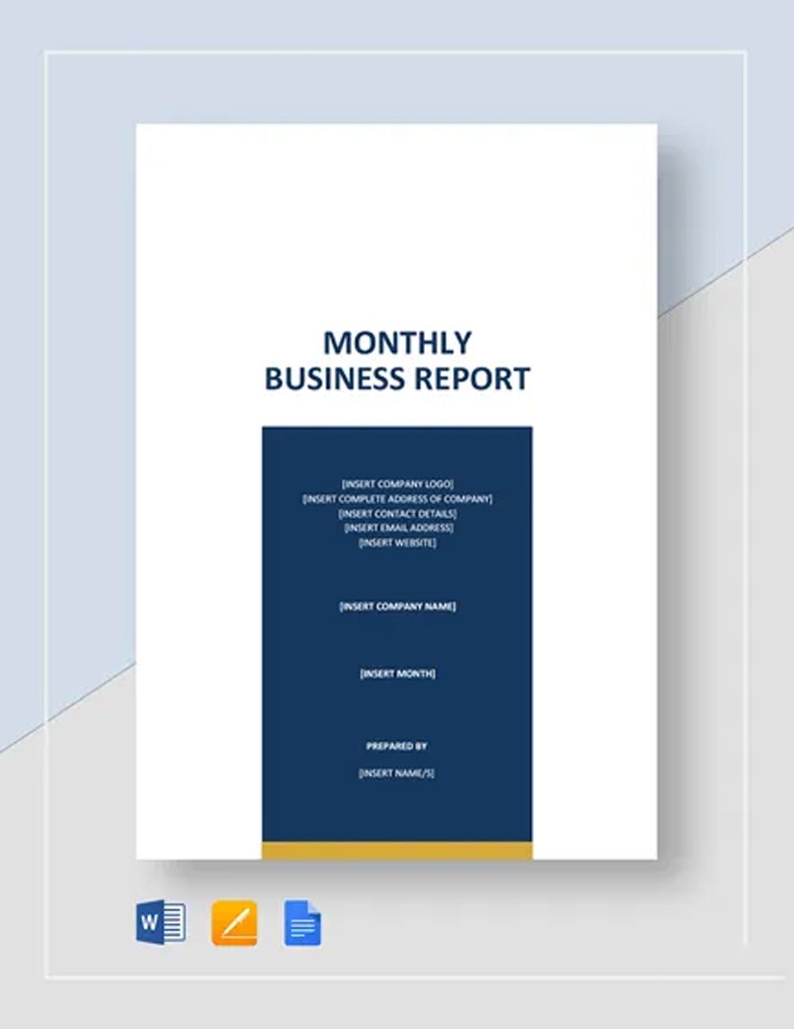 Monthly Business Report Template Word Google Docs Apple Pages 