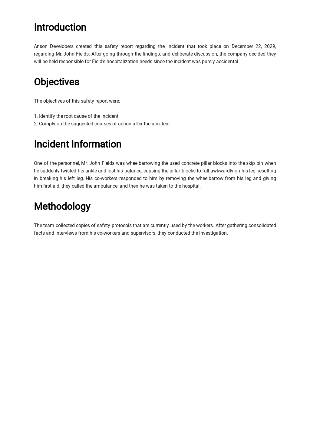 Safety Report Template [Free PDF] - Word | Apple Pages | Google Docs
