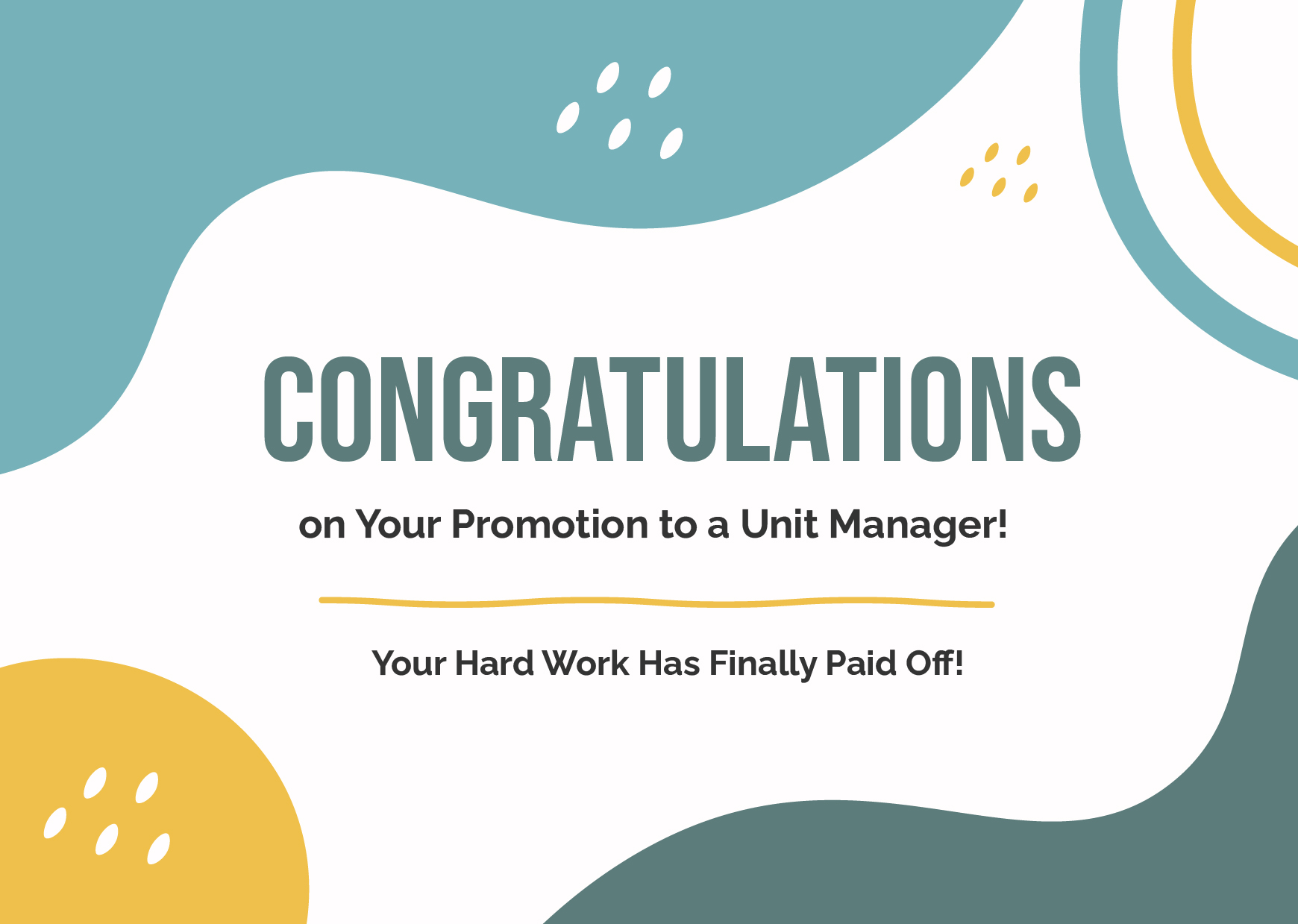 Promotion Congratulations Card Template Download In Word Google Docs 