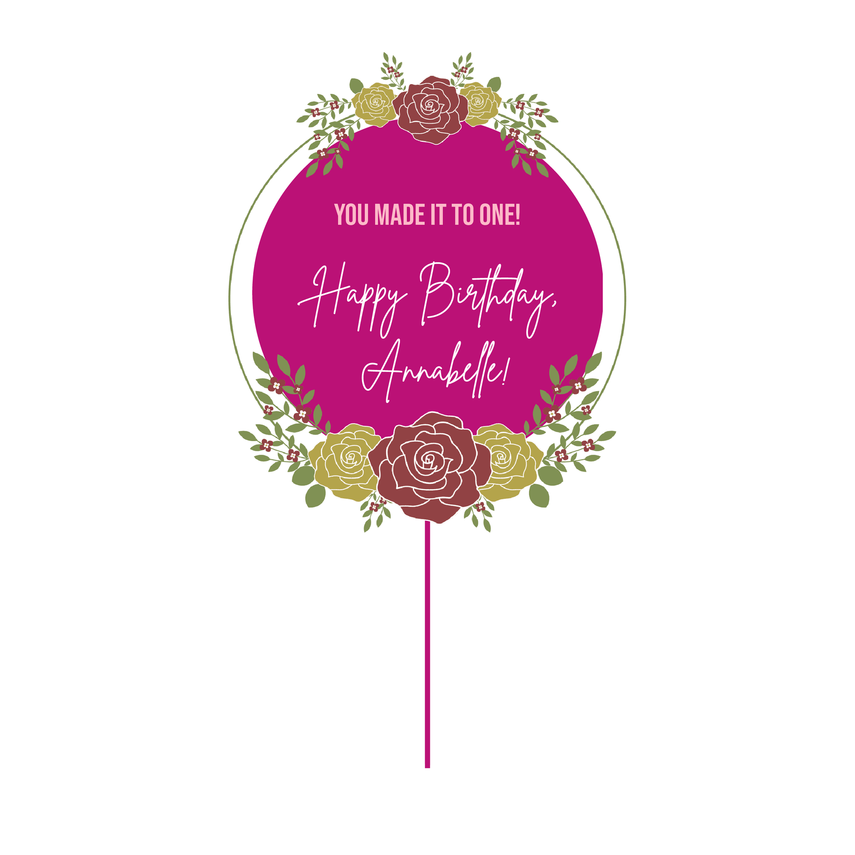 Free One Cake Topper Template Download In Illustrator EPS SVG JPG 
