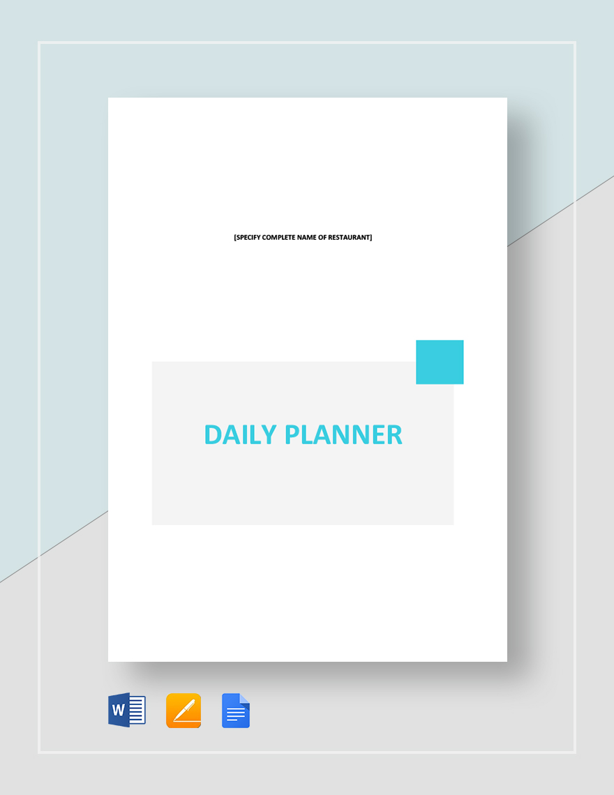 Daily Planner Template Download In Word Google Docs PDF Apple Pages Template