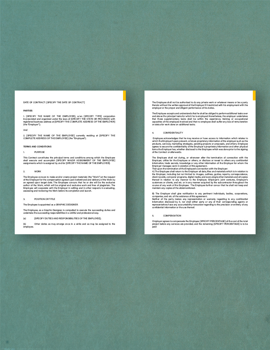 Graphic Designer Contract Template - Google Docs, Word, Apple Pages ...