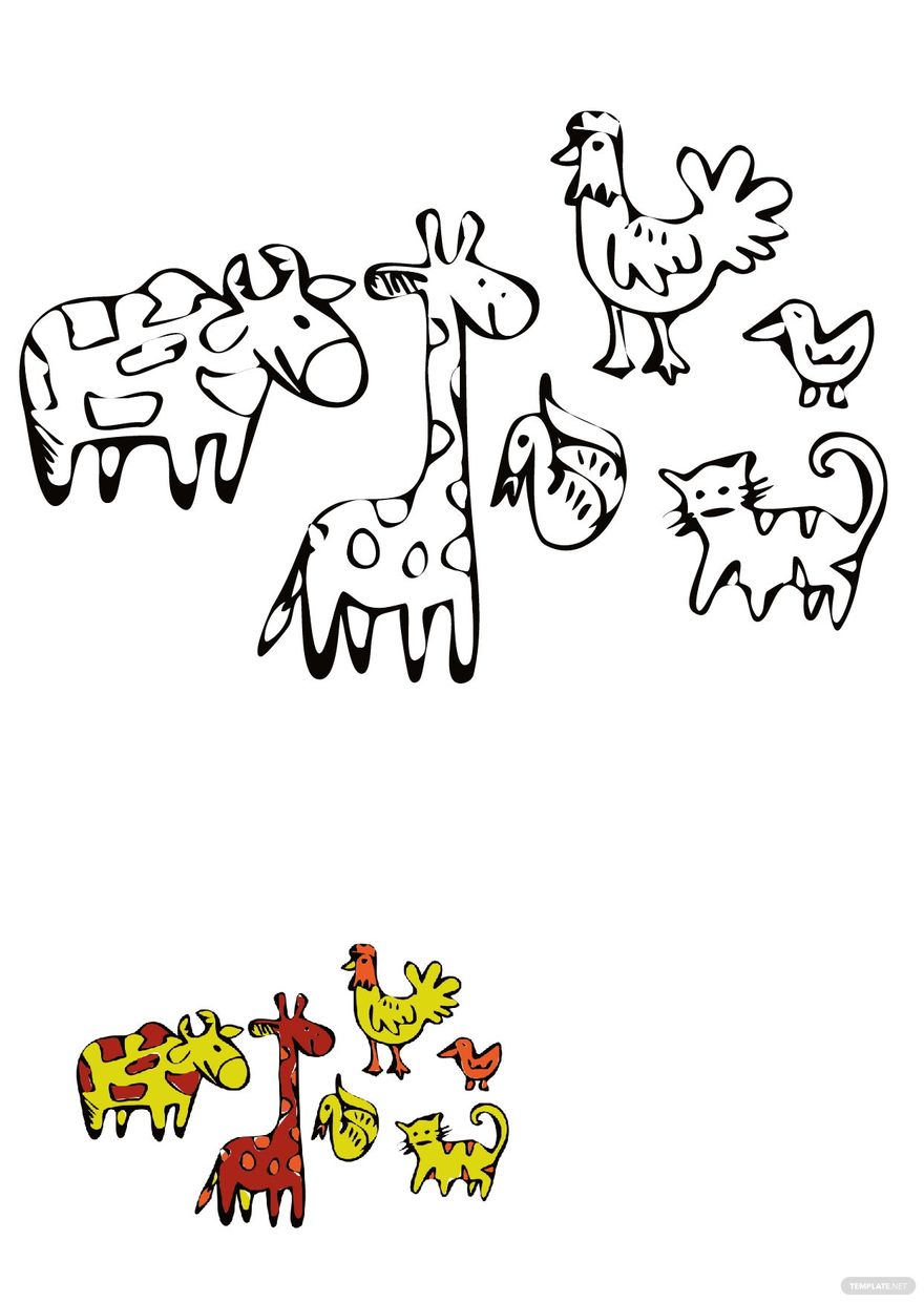 Free Safari Animals Coloring Pages PDF Template Free Safari Animals Coloring Pages PDF Template