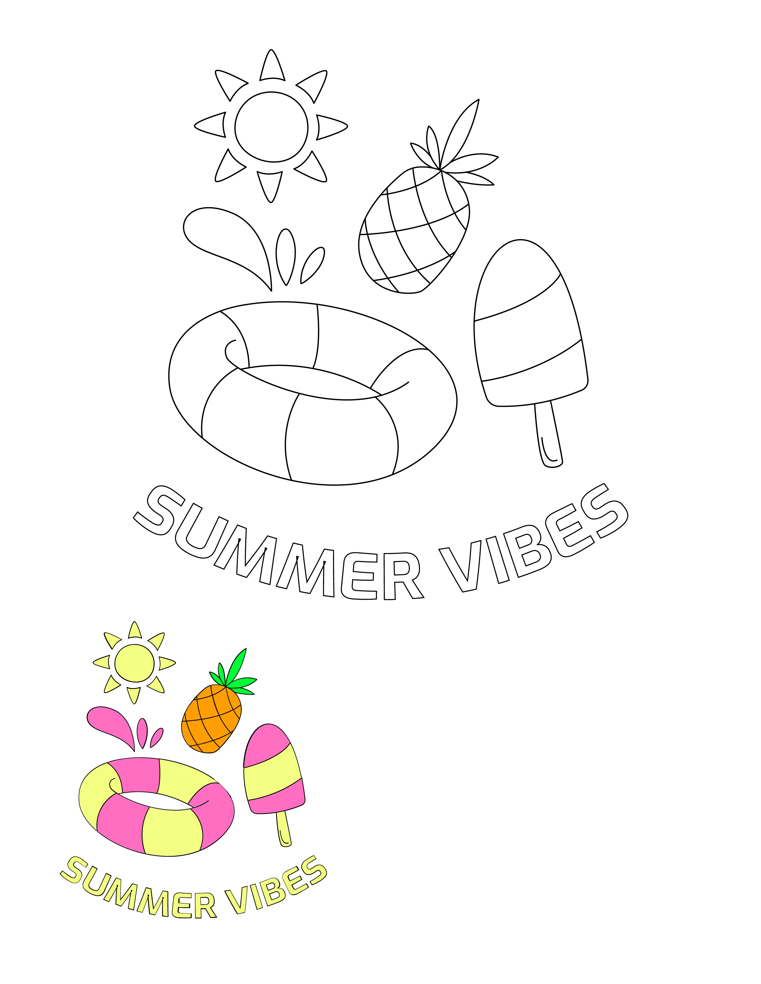 Free Summer Coloring Page - Download in Illustrator, PSD, EPS, SVG, JPG ...