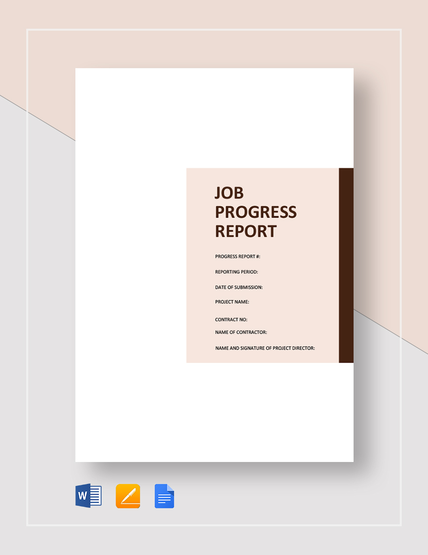 Job Progress Report Template Download In Word Google Docs Apple Pages Template