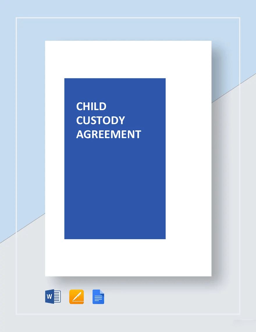 Child Custody Agreement Template Google Docs Word Apple Pages Template