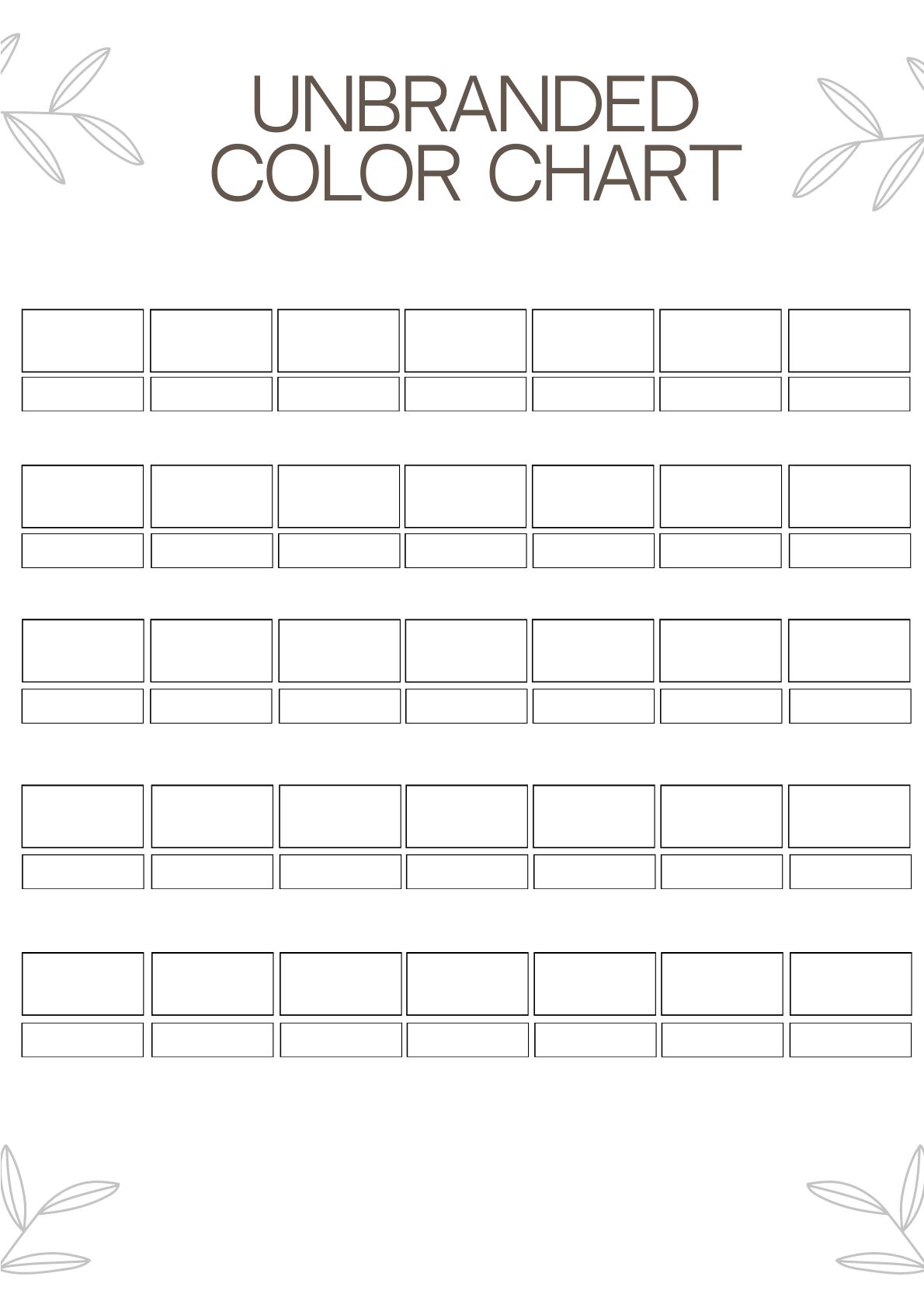 Unbranded Color Chart Illustrator PDF Template