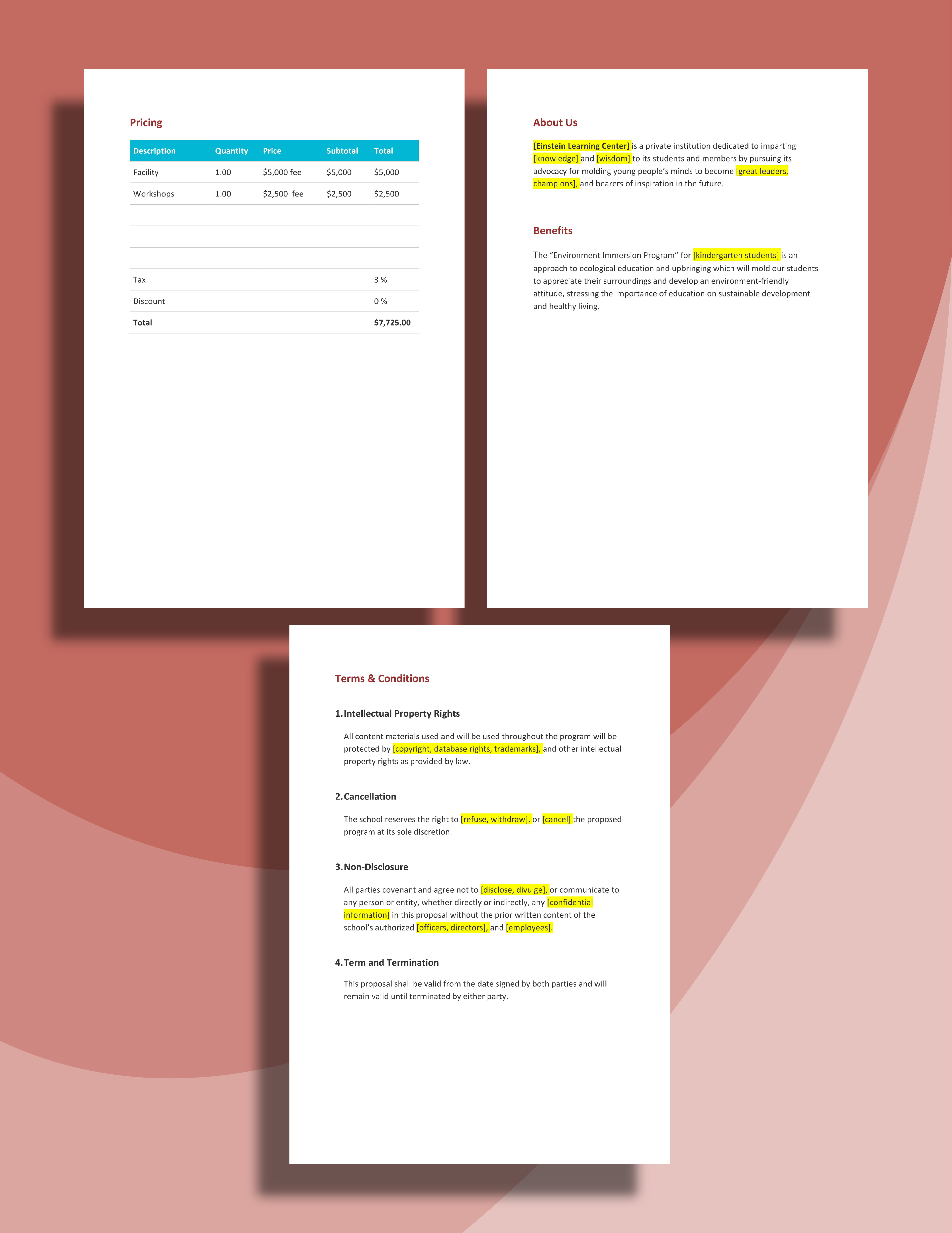 Education Program Proposal Template - Download in Word, Google Docs ...