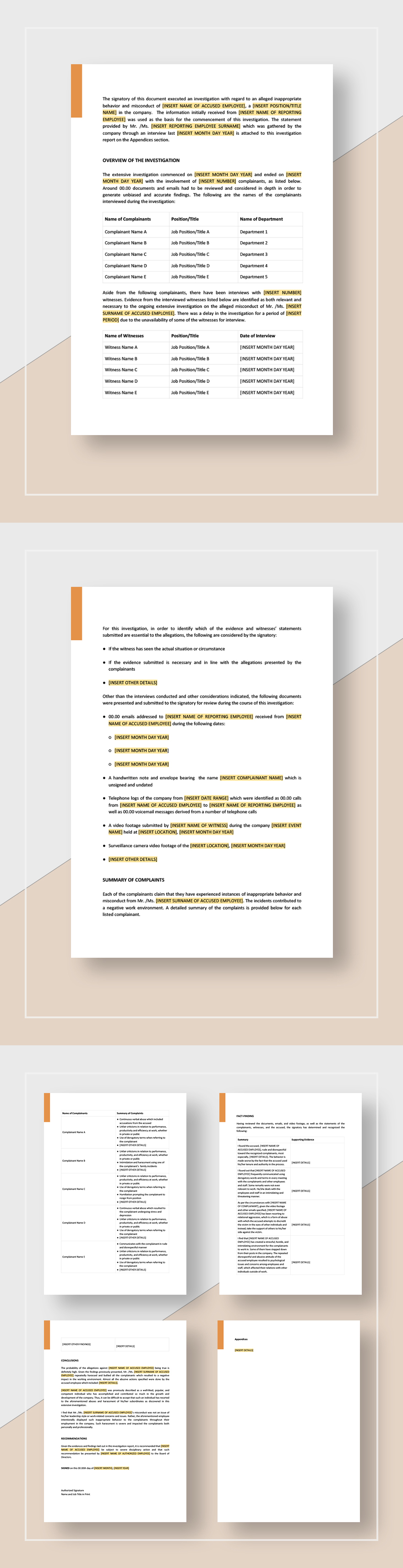 HR Investigation Report Form Template - Google Docs, Word | Template.net