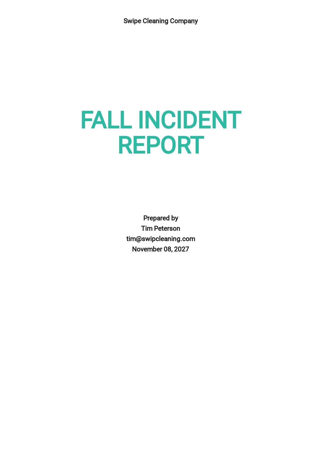 Fall Incident Report Template Free PDF Word DOC Apple MAC 