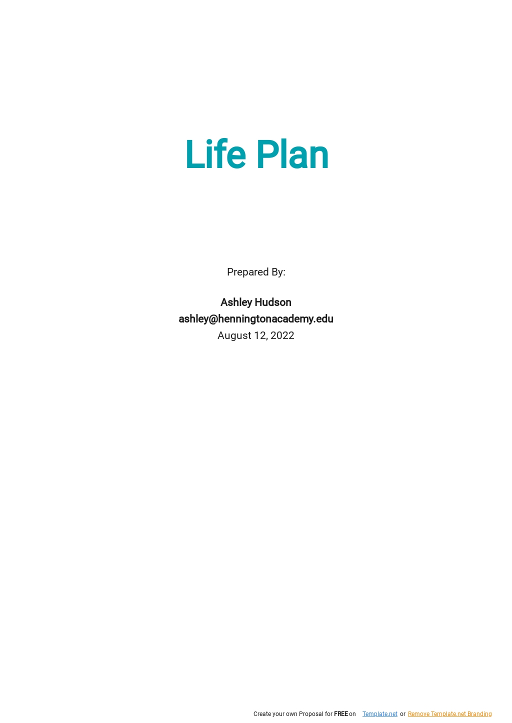 Free Life Plan Templates 10 Download In PDF Word Google Docs Pages